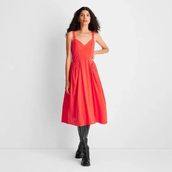 Future Collective | Dresses | Future Collective Target Bright Red Midi ...